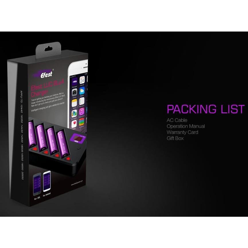 Efest LUC Blu4 イーフェスト ブル4 Bluetooth対応 充電器 スマホ対応操作可 : SakuraVapor - 通販 ...