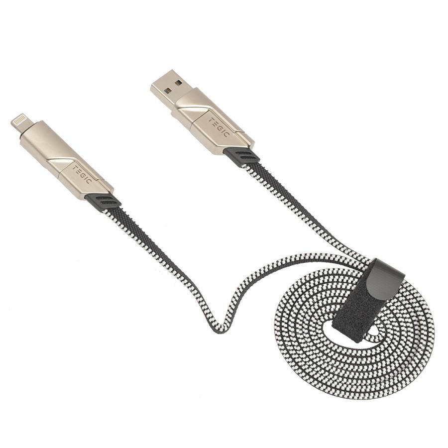 テジック TEGIC 超多用途 4in1充電ケーブル iPhone アイフォン android アンドロイド タイプc SWITCH 逆充電機能 リバースチャージ usb ライトニング ...