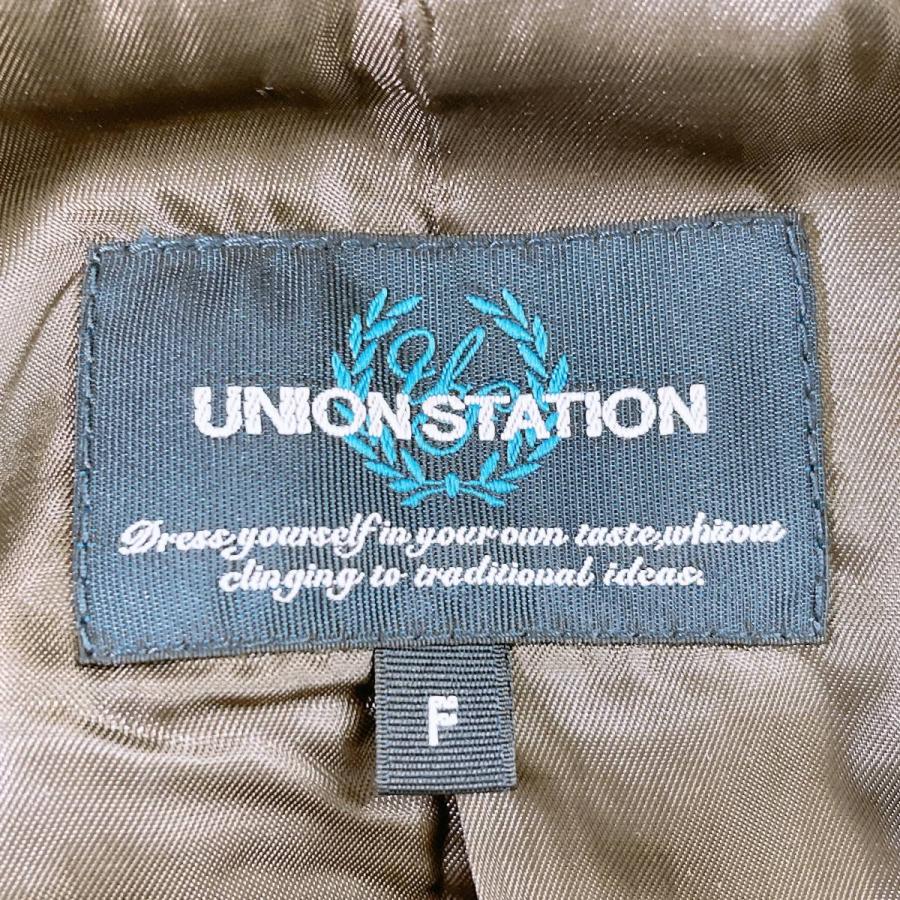 【20809】 良品 UNION STATION ユニオンステーション コート ブラック 黒 フリー シンプル 無地 フード レディース 女性 ...