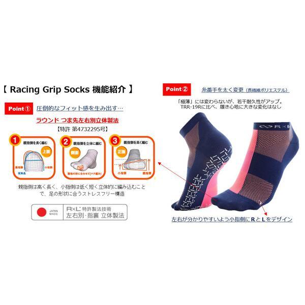 [3点までメール便送料無料]R×L アールエル レーシング グリップ ソックス(ラウンド) TRR-20R 左右別 立体製法 メンズ ウィメンズ 男女兼用 ユニセックス 陸上 : 野球専門店ツ ...