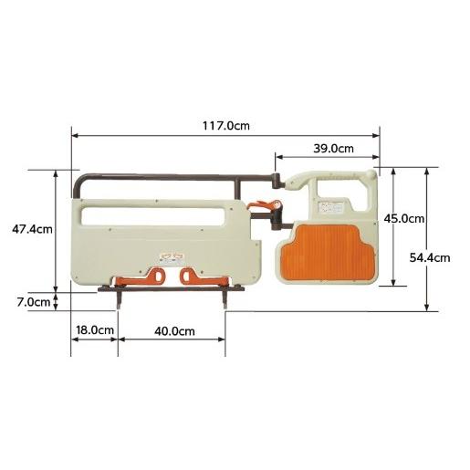 Platz（介護用品） (プラッツ) レバーロック式ベッド用グリップ ニーパロL PG03-116M ひざパッド無し 介助バー 手すり ...