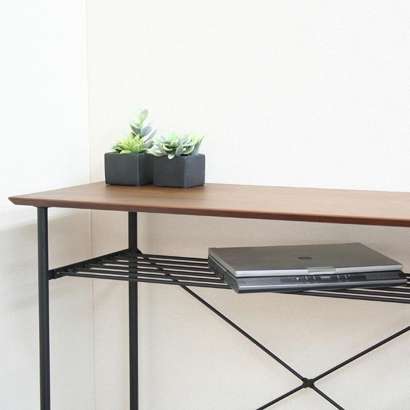 カウンターテーブル バーカウンター おしゃれ 幅 120 cm 作業台 収納 棚 スチール 木製 天然木 北欧 モダン シンプル カフェ ...