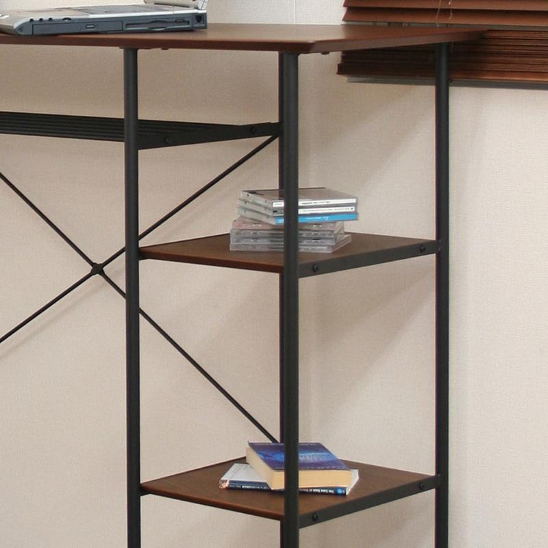 カウンターテーブル バーカウンター おしゃれ 幅 120 cm 作業台 収納 棚 スチール 木製 天然木 北欧 モダン シンプル カフェ ...