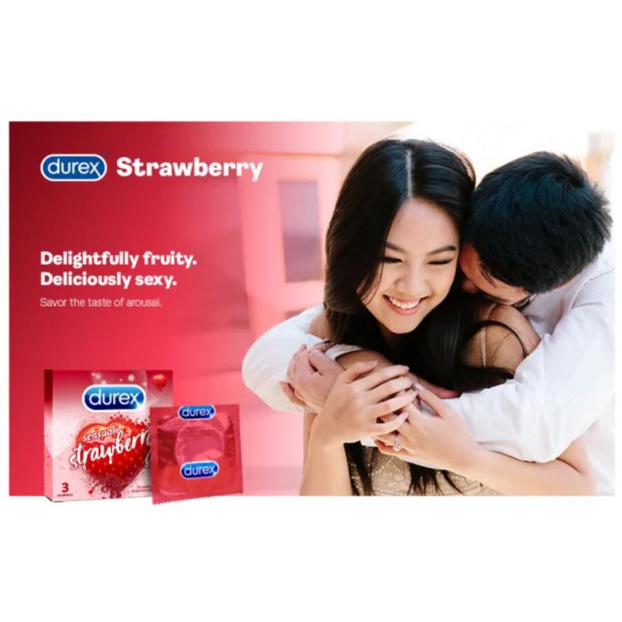 Durex Sesual Strawberry Flavor 1箱3個入り 53mm デュレックス ストロベリー : サンフェルナンド - 通販 - Yahoo!ショッピング