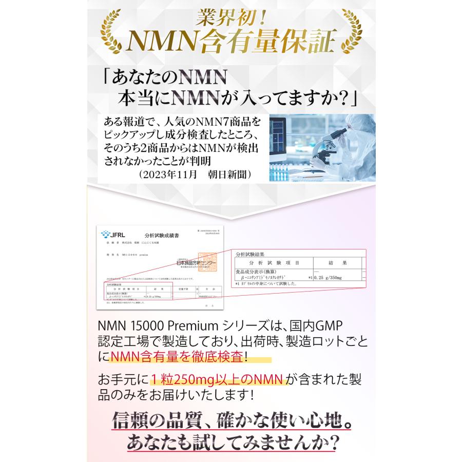 NMN サプリメント 15000mg 【医師監修xNMN含有量保証】 国内産 β-NMN 60粒 (1〜2カ月分) 最高純度100％ レスベラトロール コエンザイムQ10 ローヤルゼリー ...