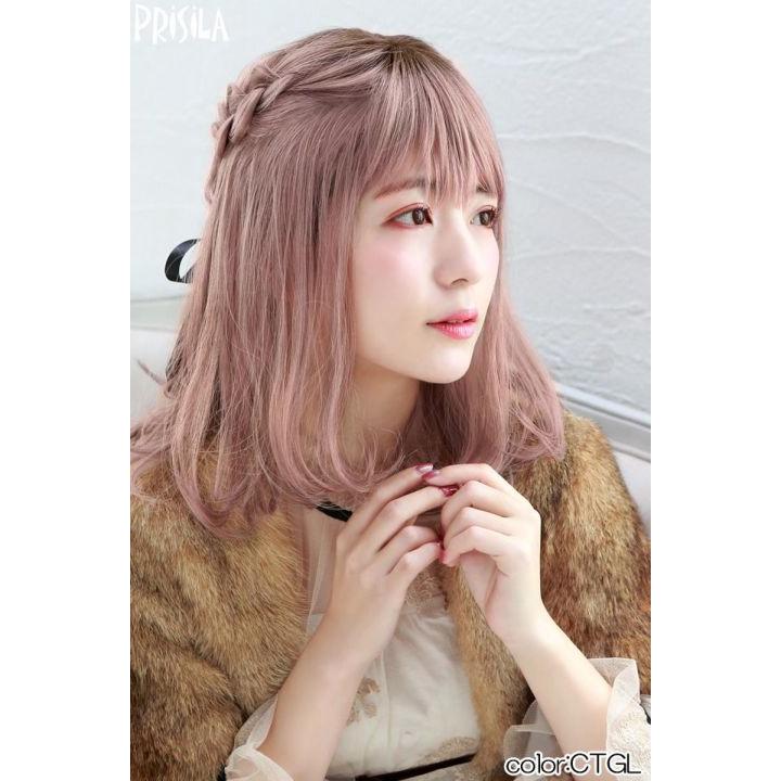 プリシラ オールウィッグ グラデーションカラーウィッグ フリルカールミディ CTA-693 全4色 耐熱 ブラウン グレー ピンク フルウィッグ : 雑貨いいものサイトー - 通販 ...