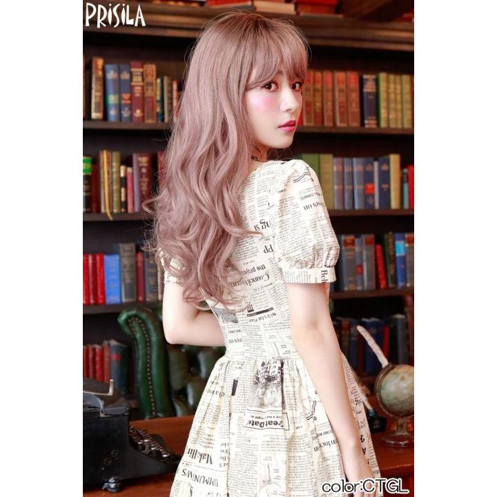 プリシラ オールウィッグ グラデーションカラーウィッグ ホイップカールロング 全4色 CTA-100 耐熱 ブラウン グレー ピンク 耐熱 ロング フルウィッグ :prisila-cta100 ...