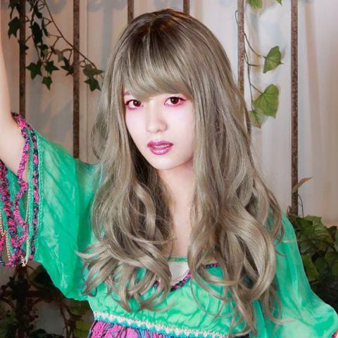 プリシラ オールウィッグ グラデーションカラーウィッグ ホイップカールロング 全4色 CTA-100 耐熱 ブラウン グレー ピンク 耐熱 ロング フルウィッグ :prisila-cta100 ...