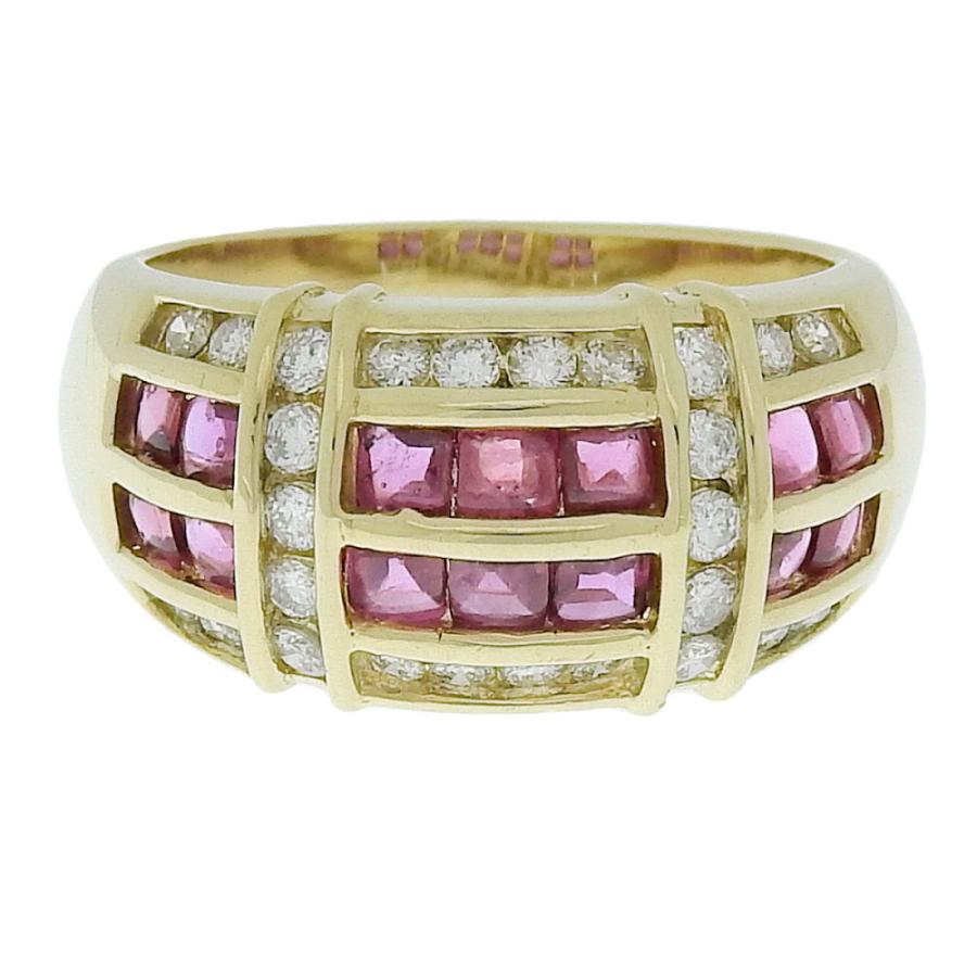合計1.06ct 天然ルビー リング 10.5号 K18YG 合計0.39ct 天然ダイヤ 18金 コランダム 赤 レッド 送料無料 中古 : 三光質店Yahoo!ショッピング店 - 通販 ...