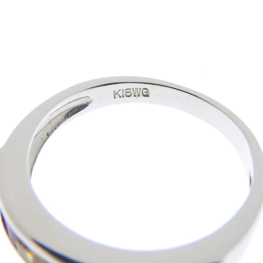 天然マルチカラーストーン リング 13号 K18WG 18K 18金 ホワイトゴールド 四角 4角 グラデーション カラフル 送料無料 中古 : 三光質店Yahoo!ショッピング店 - 通販 ...