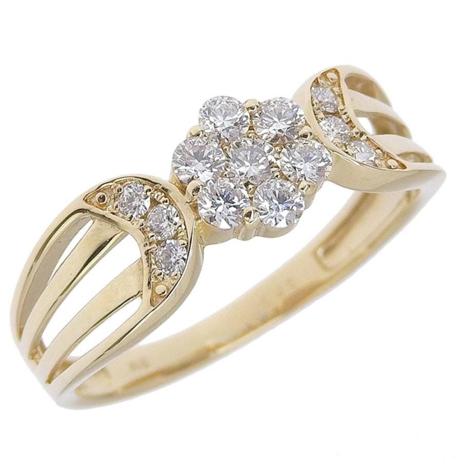 合計0.30ct 天然ダイヤ リング 11号 K18YG 新品仕上げ済み レディース 18K 18金 イエローゴールド 金無垢 送料無料 中古 ...