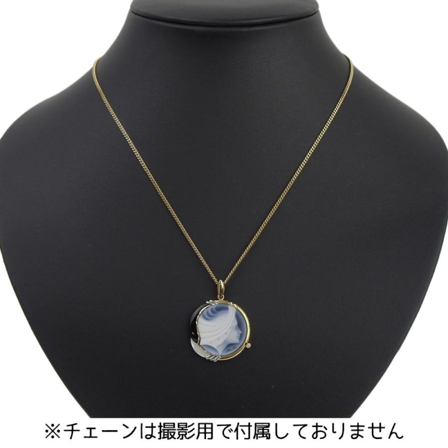 カメオ 0.012ct 天然ダイヤ ヘッド K18YG Pt900 新品仕上げ済み オニキス シェル レディース 18K 18金 プラチナ イエローゴールド 送料無料 中古 : 三光質店 ...