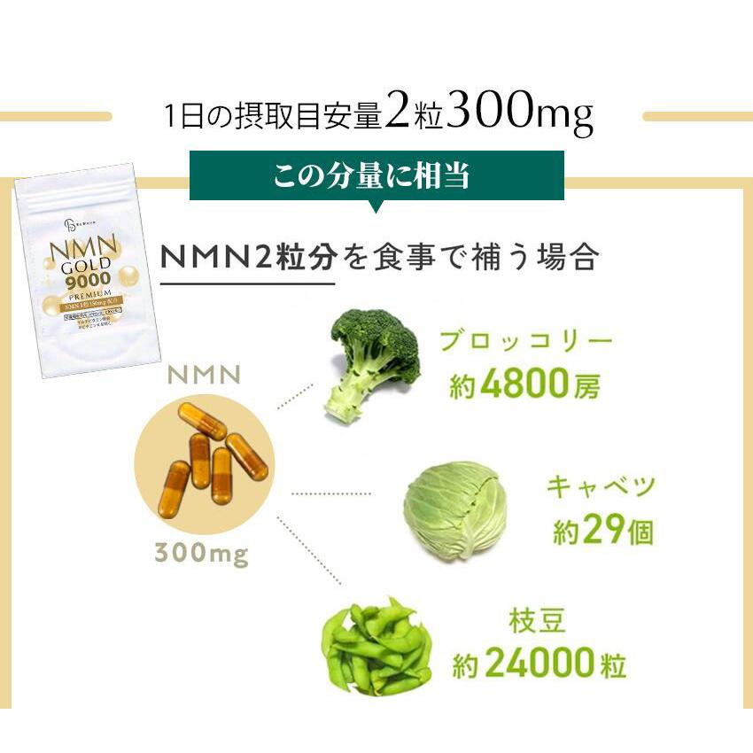NMN GOLD 9000 60粒入 2粒でNMN 300mg配合 1袋NMN 9,000mg 若さ 美容のサプリ β-ニコチンアミドモノヌクレオチド 送料無料 : 三共サプリ - 通販 ...
