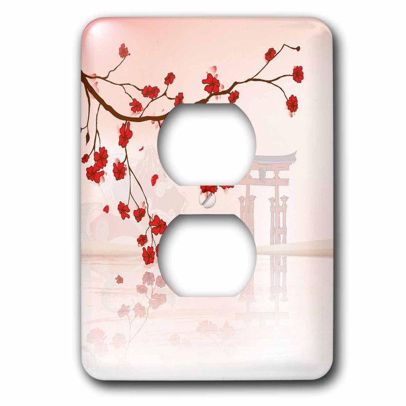 3drose LSP _ 78460?_ 6?Pretty Cherry Blossoms Against a Peaceful Orien ...