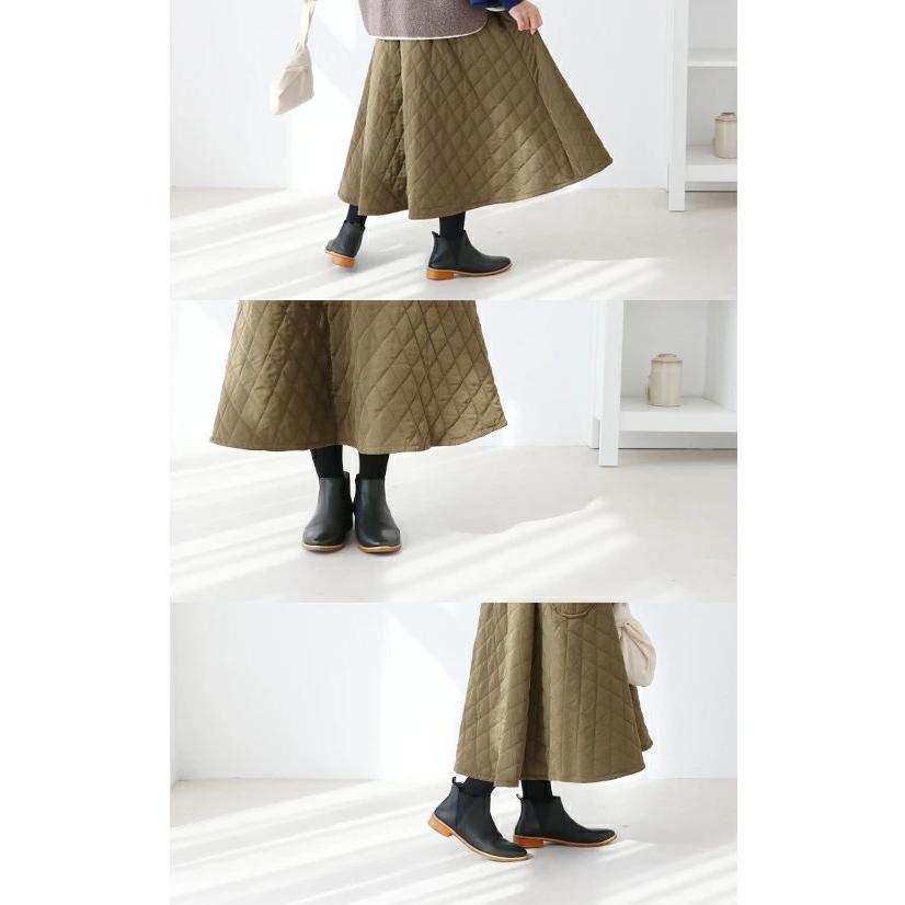 sanpo kuschel 雫ポケットキルティングスカート b13691jb スカート ウエストゴム 体型カバー ボトムス カーキ : sanpokuschel - 通販 - Yahoo!ショッピング