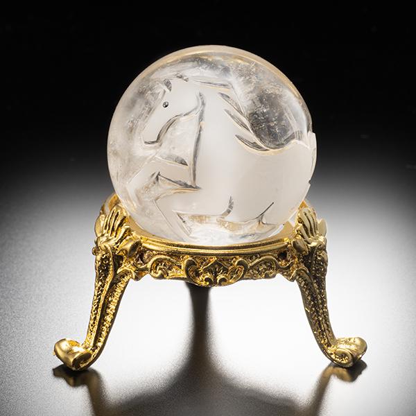 KY-1083 駿馬天然水晶玉 : 三宝堂Yahoo!店 - 通販 - Yahoo!ショッピング