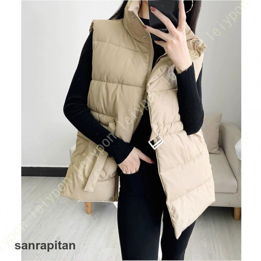 レディース ダウンベスト 軽量 ゆったり ベスト 立ち襟 あったか ジャケット ノースリーブ カジュアル 防寒着 アウター 袖なし 体型カバー コート 冬 : ly-1107-koto2350 ...