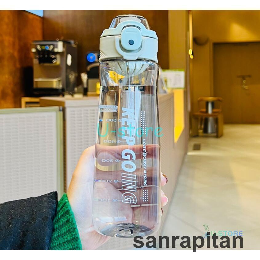 大容量 水筒 直飲み プラスチックボトル 体操 ヨガ トレーニング 600ml 800ml 軽い 便利 オシャレ ins風 子供 大人 運動水筒 スポーツ ボトル コップ : サンラびったん ...