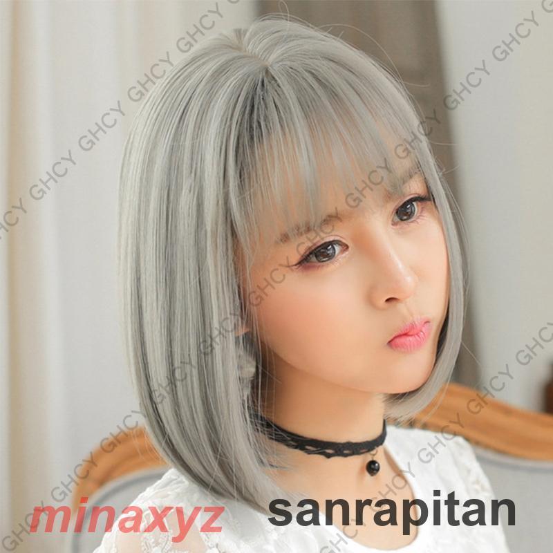 ウィッグ レディース ボブ 自然 ショート 髪型 可愛い ミディアム ストレート かつら 小顔効果 用 帽子 フルウィッグ 女性 ブラウン パープル ヘアウィッグ : petto05-1333 ...