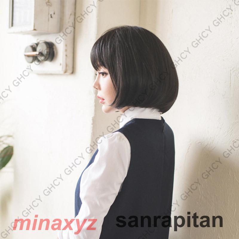 ウィッグ レディース ボブ ショート 髪型 ヘアウィッグ 自然 可愛い ストレート フルウィッグ 用 帽子 ナチュラル ブラック ブラウン 小顔効果 かつら :petto05-1335:サンラ ...