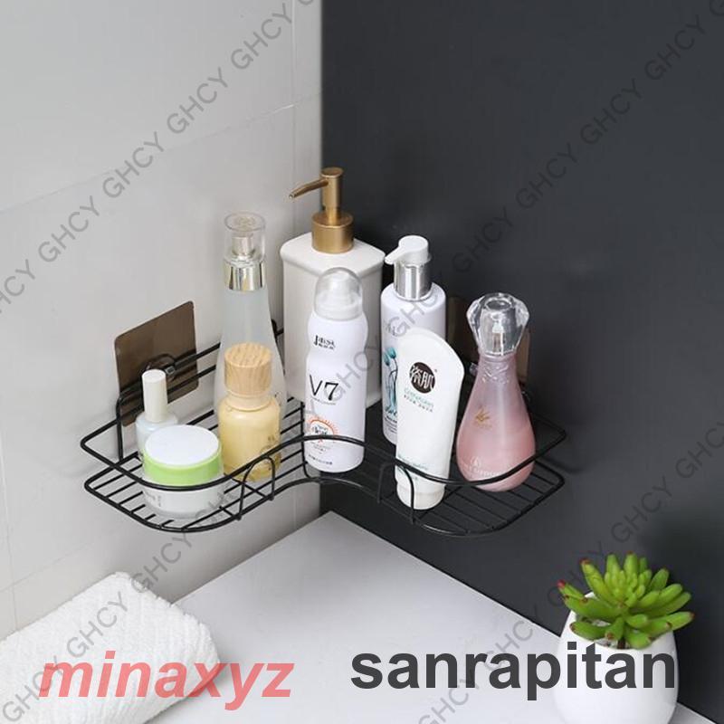 浴室収納 浴室ラック 浴室収納ラック 浴室収納棚 鉄 壁取付 おしゃれ フック付き 1段 矩形 三角棚 荷重力 室内物干し キッチンラック 小物整理 お風呂収納 : petto05-1402 ...