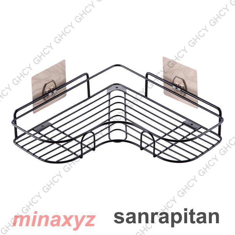 浴室収納 浴室ラック 浴室収納ラック 浴室収納棚 鉄 壁取付 おしゃれ フック付き 1段 矩形 三角棚 荷重力 室内物干し キッチンラック 小物整理 お風呂収納 : petto05-1402 ...