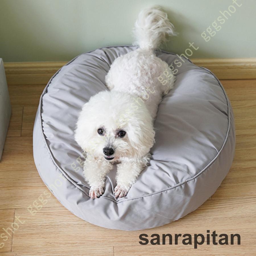 犬ベッド 猫ベッド 犬クッション ペットベッド ペットソファー 布団 マット ふわふわ もこもこ 丸型 ラウンド 小型犬 中型犬 通年利用 冬 暖かい 滑り止め :petto06-519:サン ...