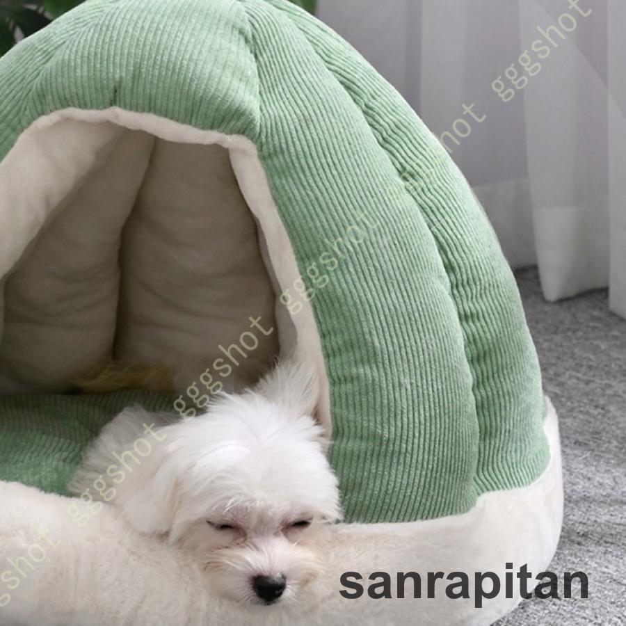 猫 ベッド ドーム型ベッド ペット用寝袋 猫ハウス 犬小屋 寝袋 ソファ クッション マット あったか 保温防寒 洗える 室内用 ふわふわ モコモコ かわいい : petto06-5311 ...