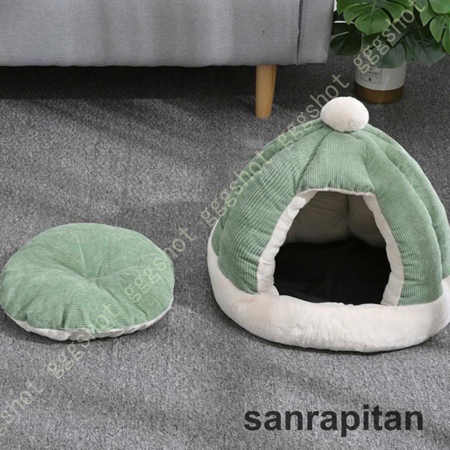 猫 ベッド ドーム型ベッド ペット用寝袋 猫ハウス 犬小屋 寝袋 ソファ クッション マット あったか 保温防寒 洗える 室内用 ふわふわ モコモコ かわいい : petto06-5311 ...