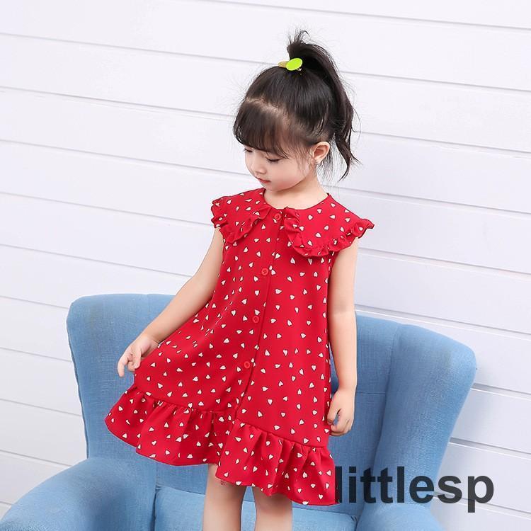 ワンピース キッズ 女の子 膝丈 ミディアム ノースリーブ フリル クルーネック かわいい 90 100 110 120 130 : サンラびったん - 通販 - Yahoo!ショッピング