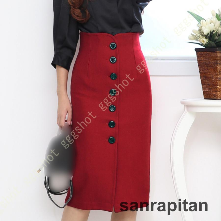 スカート レディース スリット ロングスカート ストレート スカート ウエストゴム タイト ハイウェスト 体型カバー ミモレ丈 脚長効果 通学 カジュアル 普段着 : qunzi1-2440 ...