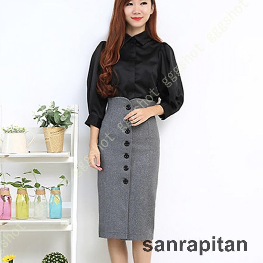 スカート レディース スリット ロングスカート ストレート スカート ウエストゴム タイト ハイウェスト 体型カバー ミモレ丈 脚長効果 通学 カジュアル 普段着 : qunzi1-2440 ...