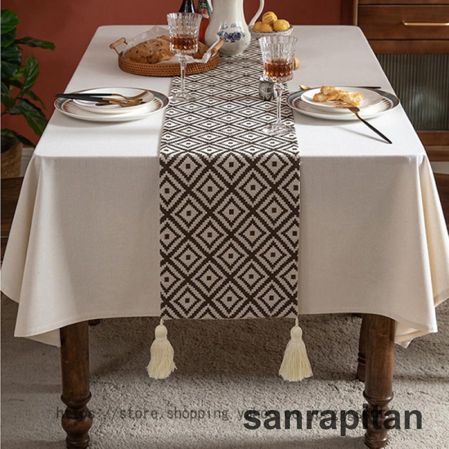 テーブルランナー フリンジ付き 幾何学 ダイヤ柄 ドレッサーの装飾用 防汚 断熱 滑り止め エレガントな装飾 素朴なテーブルランナー : zhuobu04292 : サンラびったん - 通販 ...
