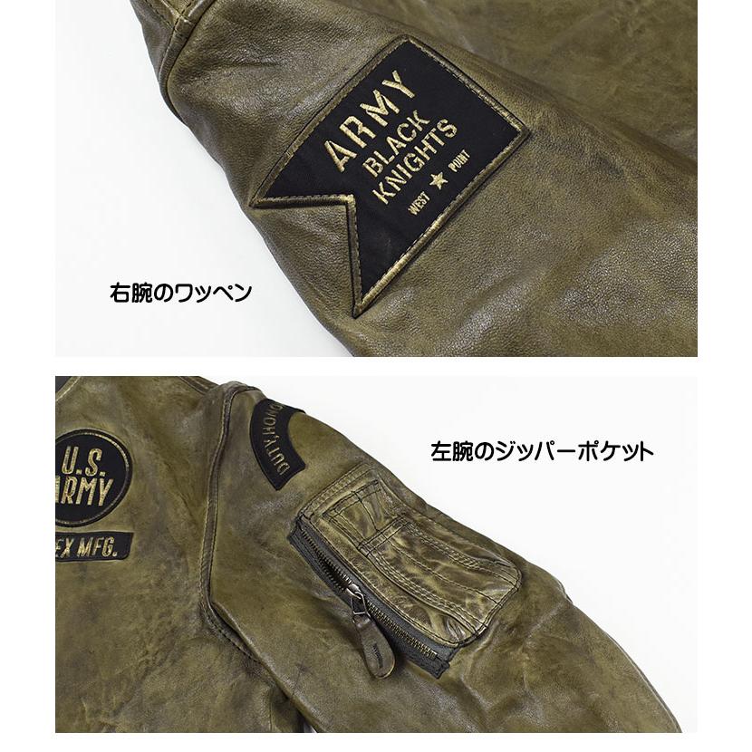 AVIREX アビレックス -THE EMPIRE CITY COLLECTION- エイジド レザー MA-1 レザージャケット 革ジャン ミリタリー フライトジャケット メンズ ...