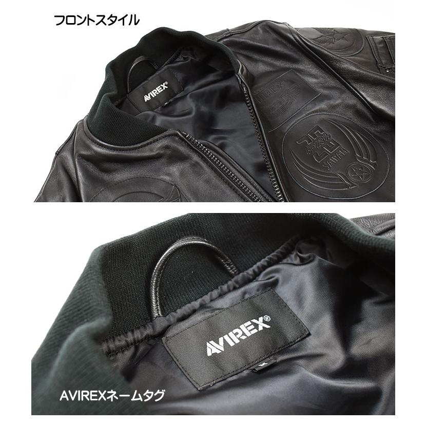 AVIREX アビレックス シープスキン レザー MA-1 トップガン LEATHER TOPGUN 革ジャン ミリタリー MA1 フライトジャケット メンズ 783-3250064 ...