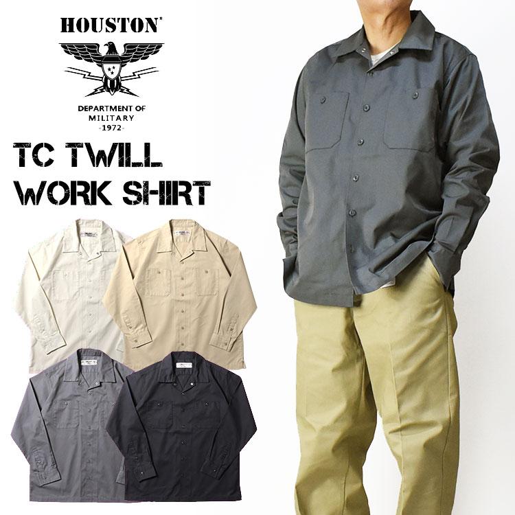 HOUSTON（ヒューストン） TC TWILL WORK SHIRT TCツイルワークシャツ 長袖 ミリタリーシャツ メンズ 41073 : JEANS-SANSHIN - 通販 ...