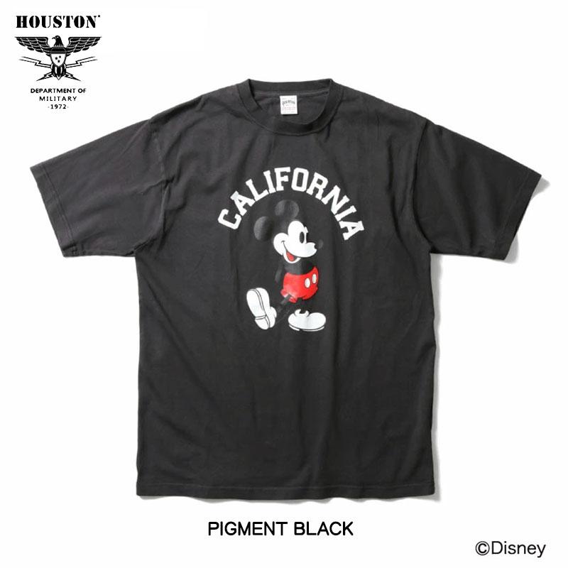 HOUSTON x MICKEY MOUSE ヒューストン ミッキーマウス 半袖Tシャツ ピグメント ディズニー コラボ ミリタリー メンズ レディース ユニセックス 22282 ...