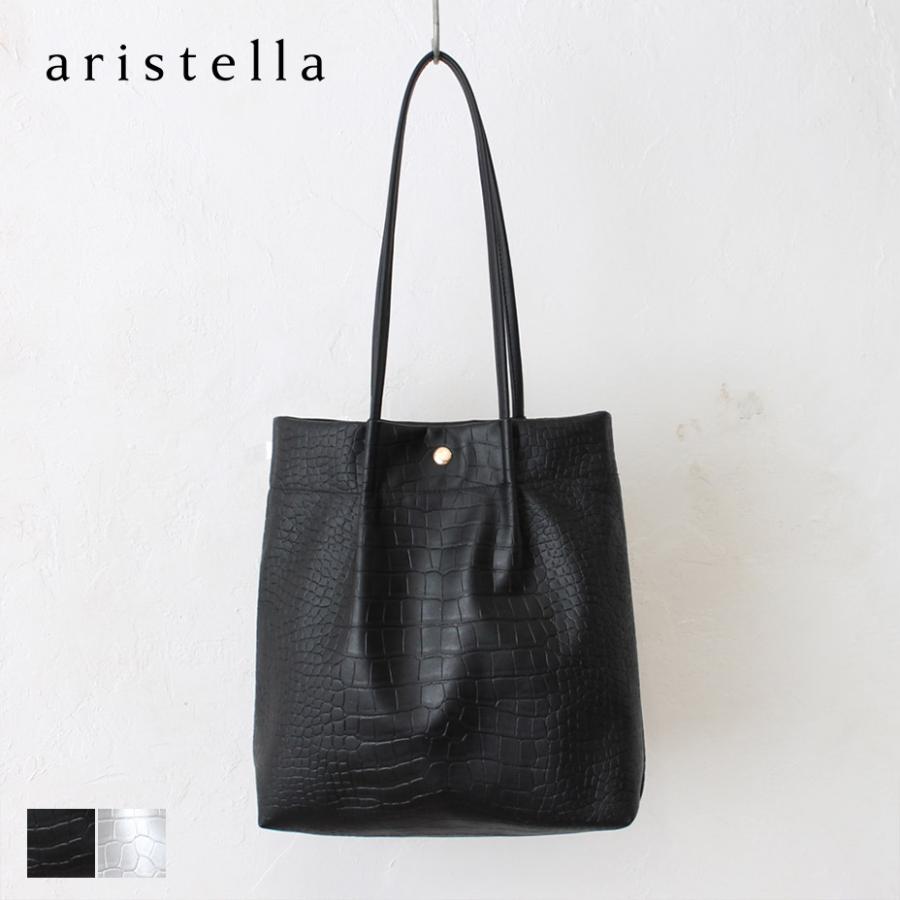 aristella トートバッグ レディース a4 小さめ 大きめ 軽い ブランド バッグ 合皮 縦型 軽量 おしゃれ 肩掛け 肩がけ 黒 通勤 通学 手持ち 無地 持ち手長い クロコ型押し ...