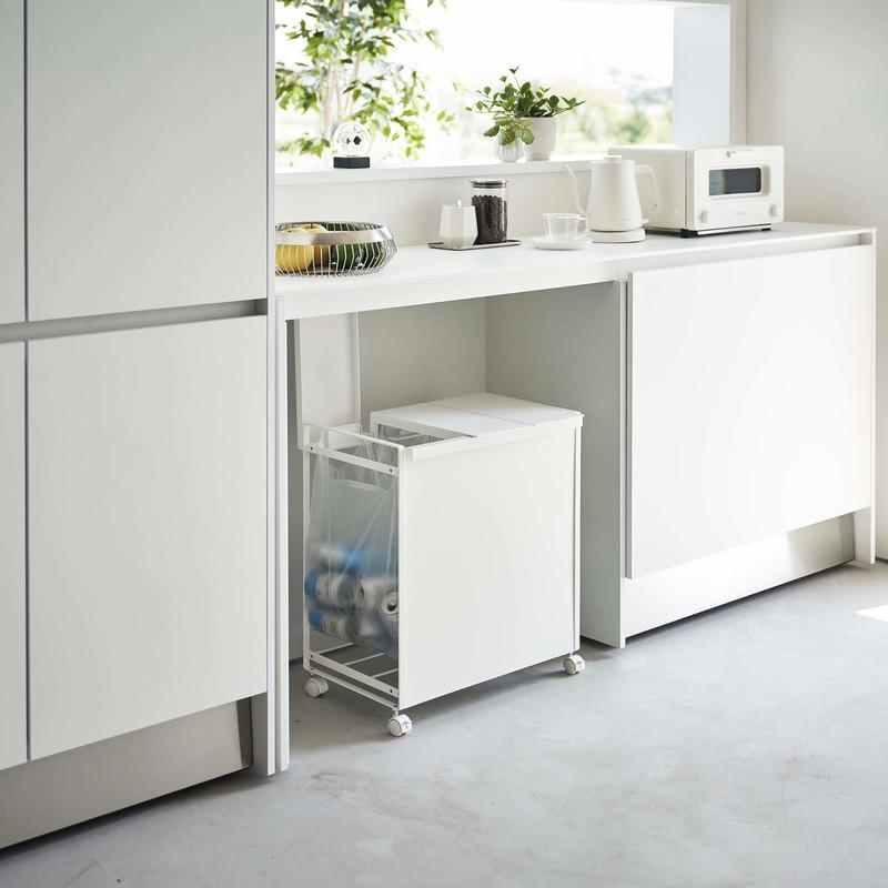 tower タワー 蓋付き目隠し分別ダストワゴン 3分別 ホワイト 5977 05977-5R2 YAMAZAKI (山崎実業) (2022年10月新商品) :05977-5R2:雑貨 ...