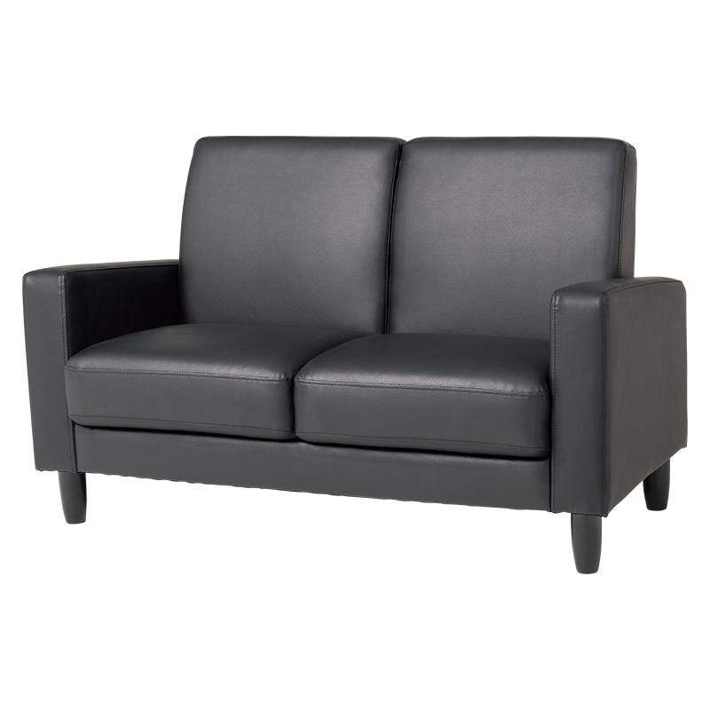 HAGiHARA 二人掛けソファ ブラック色 ローソファ 合成皮革張り コンパクトサイズ 簡単組立て RITTU : さぬきや・家具とインテリアのお店 - 通販 - Yahoo!ショッピング