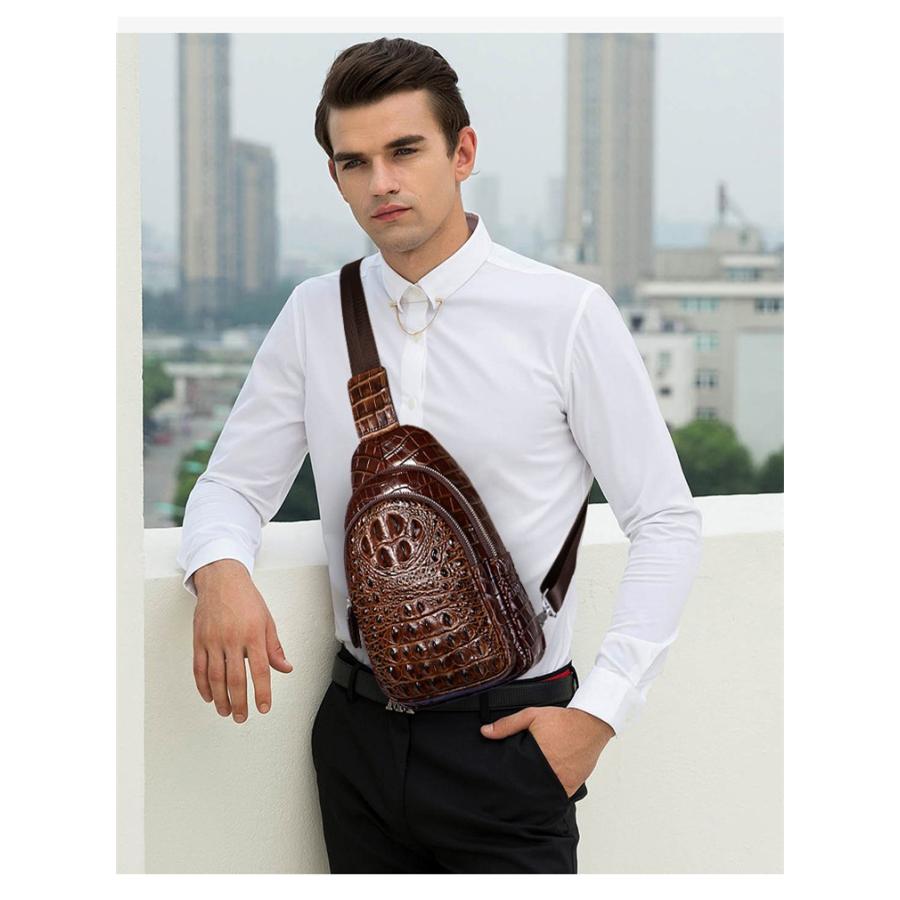 ボディバッグ メンズ 本革 2way 縦型 斜め掛け ショルダーバッグ