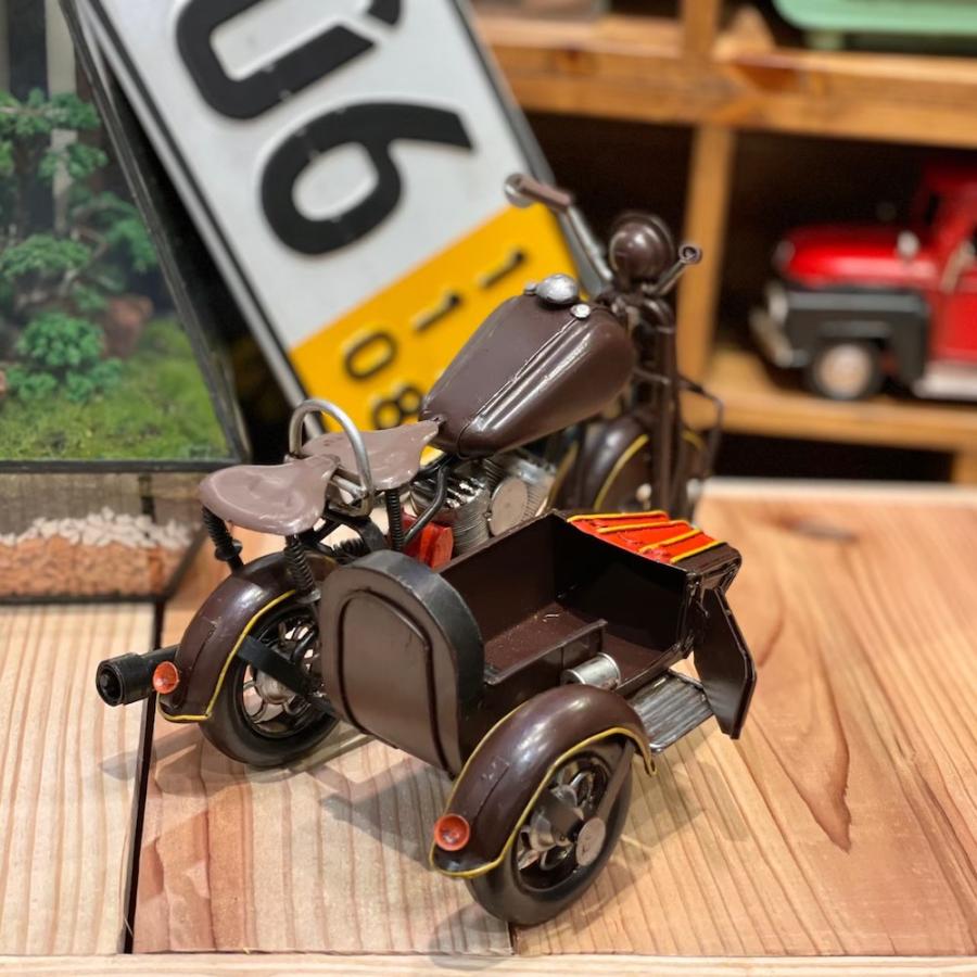 ブリキカー 27499 サイドカー ブリキ おもちゃ アンティーク レトロ 置物 ディスプレイ ミニチュア コレクション ビンテージ : 三和 ...
