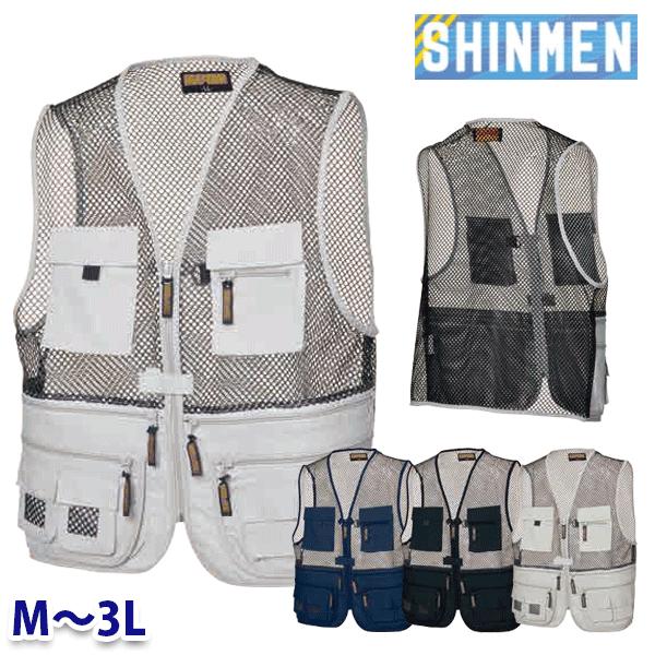 20141 メッシュベスト Mから3L シンメン SHINMEN カジュアル23U : 三洋アパレル ヤフー店 - 通販 - Yahoo!ショッピング