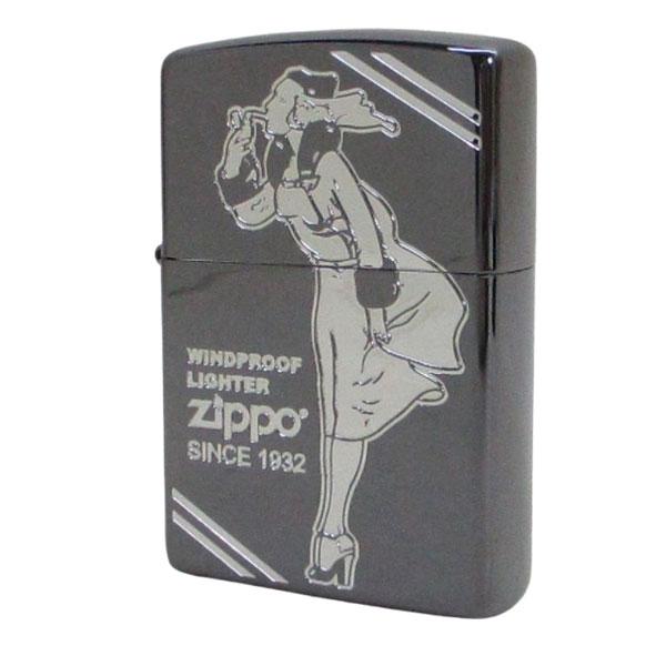 ZIPPO ジッポー オイルライター USA Zippo Windy ウィンディ 2BK-WINDY＆ギフトボックスセット（オイル＋フリント ...
