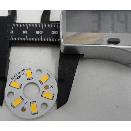 3W級LED付アルミ基板 6V 0.5W 暖白LED6個 3W級 LED基板 32MM-5730 2B3C 1個入 ＜led-251 ...