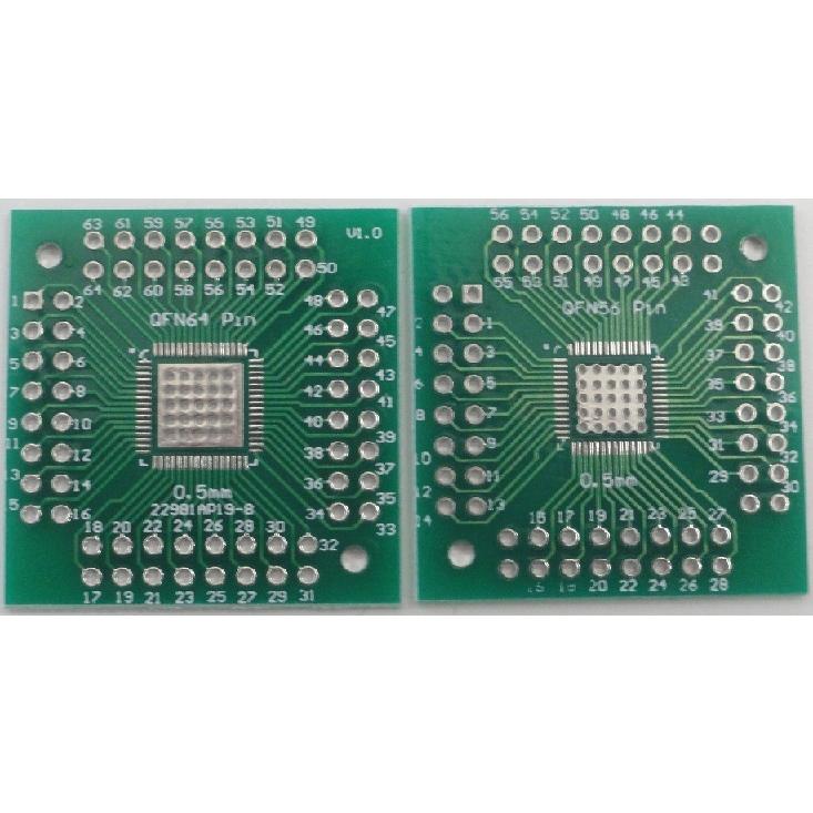 変換基板 表面QFN64 0.5mm 裏面QFN54 0.5mm 変換基板 1枚入 ＜pcb-020＞ : 札幌貿易 - 通販 - Yahoo ...