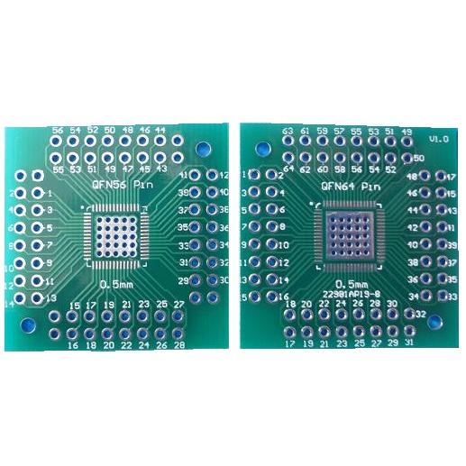 変換基板 表面 QFN56 0.5mm、裏面 QFN64 0.5mm 1枚入 ＜pcb-104＞ : 札幌貿易 - 通販 - Yahoo!ショッピング