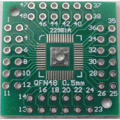 変換基板通販・販売 表面 QFN44 0.5mm、裏面 QFN48 0.5mm 1枚入 ＜pcb-117＞ : 札幌貿易 - 通販 ...