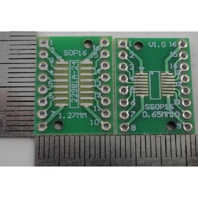 変換基板 表面 sop~16ピン 1.27mm、裏面 SSOP~16ピン 0.65mm 変換基板 1枚入 ＜pcb-153＞ : 札幌貿易 ...