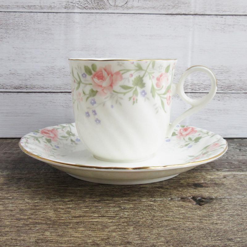 MARUI CHINA 花柄 カップ＆ソーサー / マルイ チャイナ 日本製 デッドストックコーヒーカップ フラワー 薔薇 エレガント ...